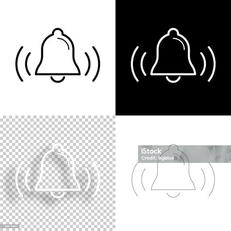 울리는 종 디자인 아이콘입니다 빈 흰색 및 검은색 배경 선 아이콘 화재 경보기에 대한 스톡 벡터 아트 및 기타 이미지 화재 경보기 아이콘 투명한 Istock