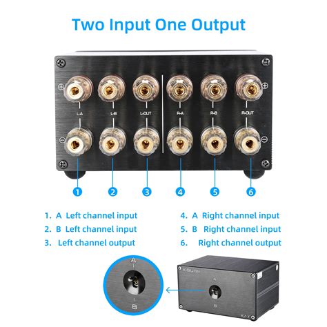 Kguss K21 Passive Audio Signal Switcher 2 In 2 Out Switch Selector Box