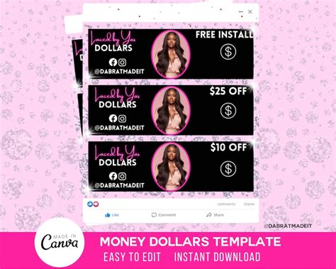 Dollar Bill Template Your Face On Money Personalized Dollar Editable