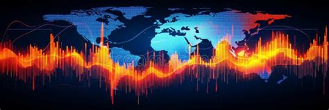 Global Market Trend Abstract Vector Graphic Of Stock Market Data Visualization On World Map