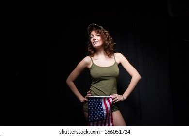 Sexy Female Army Colors Flag Stock Photo 166051724 Shutterstock