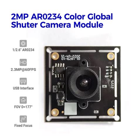 2 3mp Global Shutter Camera Module Ar0234 Color Cmos Sensor 177 Degree Fov Wide View Usb Ff