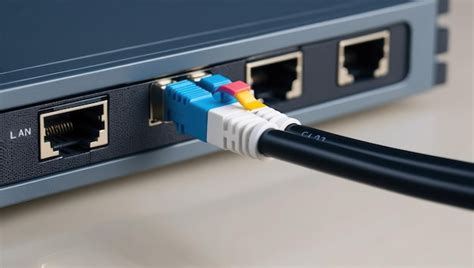 Close Up Of Network Cables Connecting To Lan Ports On A Device Premium Ai Generated Image