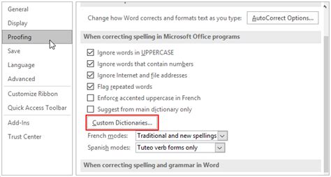Add Or Remove Words From Spell And Check Dictionary For Word 2010 2016