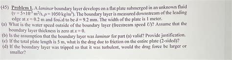 solved 45 ﻿problem 1 ﻿a laminar boundary layer develops
