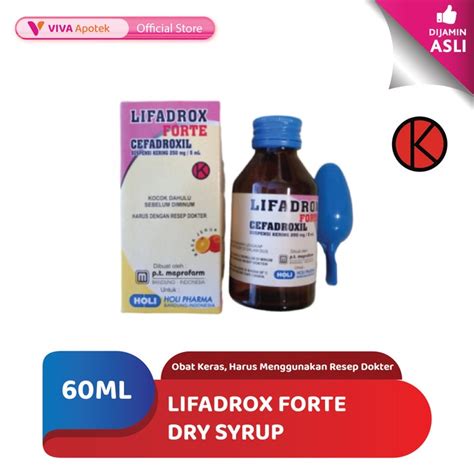 Jual Lifadrox Forte Dry Syrup Cefadroxil Antibiotik 60 Ml