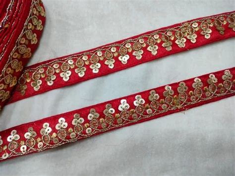 Red Fancy Sequin Trim Decorative Sequin Trimming सेक्विन ट्रिम Tdc