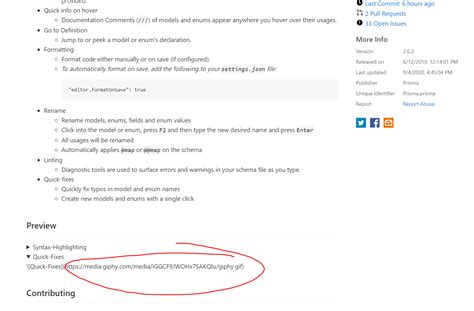 prisma readme on marketplace can not be loaded · issue 459