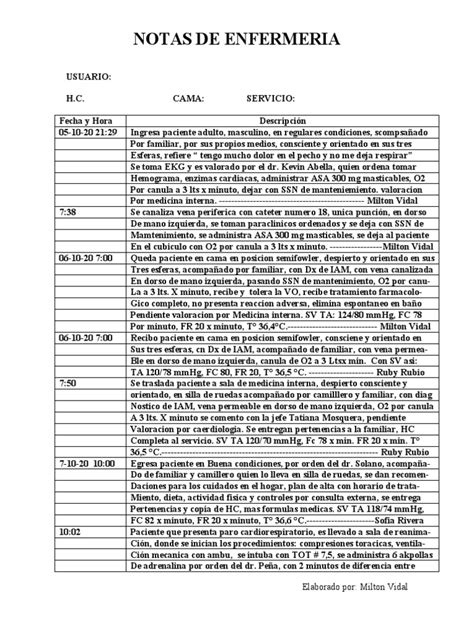 Nota Enfermeria Nueva Formato Pdf Medicina Interna Medicina