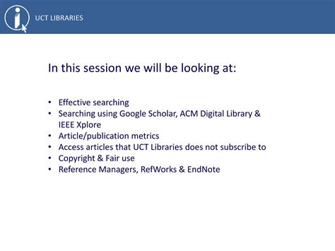 Computer Science Masters Library Training June 2017 Ppt