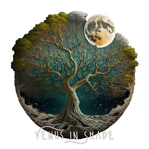 Tree Of Life Full Moon Tree Earth And Nature Lovers Organic Gift Decor Forest Woodland Fantasy