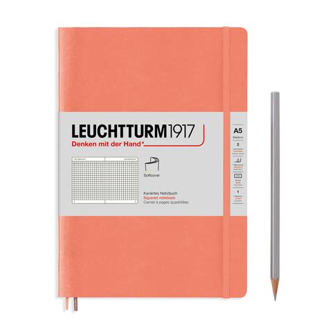 Notebook Medium A5 Squared Softcover 123 Numbered Pages Muted