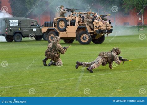 British Army Force During Military Demonstration Show Editorial Stock