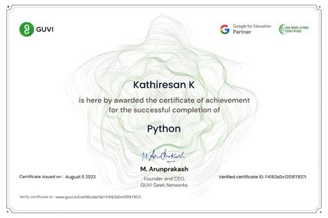 Kathiresan K On Linkedin Pythonprogramming Pythoncoding Guvi Iitmadras