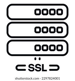 Ssl Certificate Server Icon Outline Vector Stock Vector Royalty Free 2297824001 Shutterstock