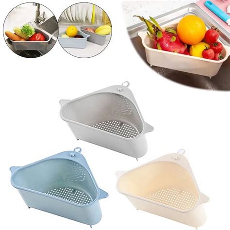 Hangable Triangle Sink Strainer Faucet Drain Corner Drainer Basket Food