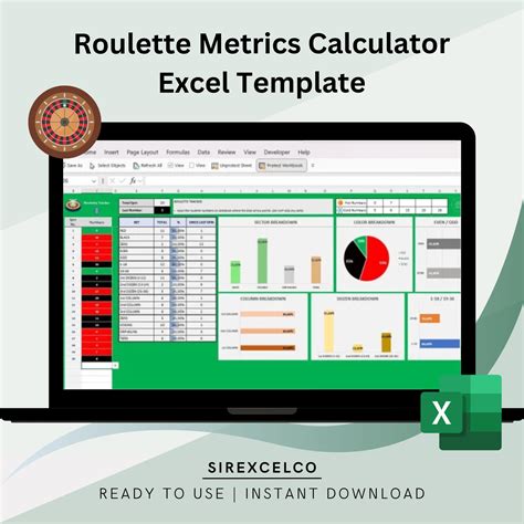 Roulette Excel Tracker Template Analyze Bets And Winning Patterns Sector Color Dozen Column