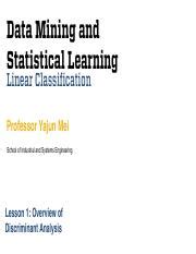 Linear Discriminant Analysis Pdf Data Mining And Statistical Learning Linear