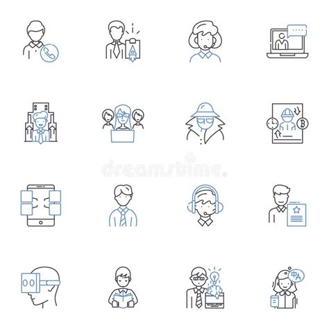 Professional Development Line Icons Collection Skills Training