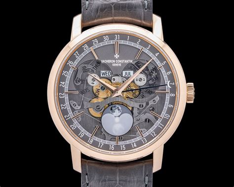 60966 Vacheron Constantin Traditionnelle Complete Calendar 18k Rose Gold Skeleton European