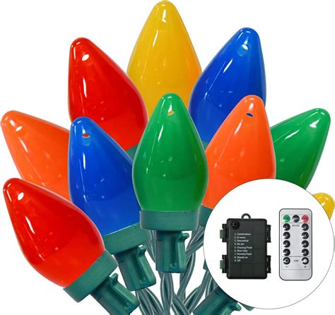 Pasuto 27 5ft C7 Led Christmas Lights Battery Operated Lights With