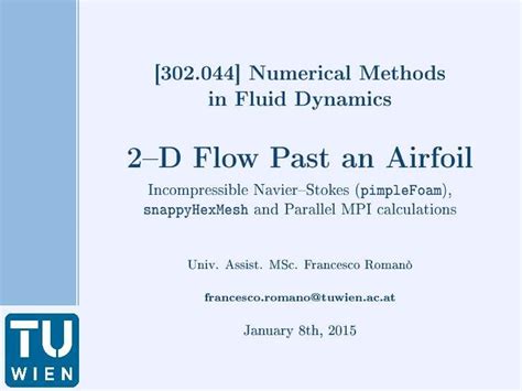 Pdf 2 D Flow Past An Airfoil Zentraler Informatikdienstinfotuwien