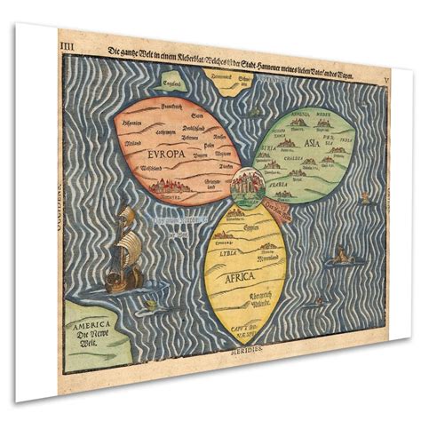 Bunting Clover Leaf Map Historic World Map From Sacrae Scripturae