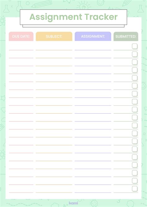 Assignment Tracker Kami Library