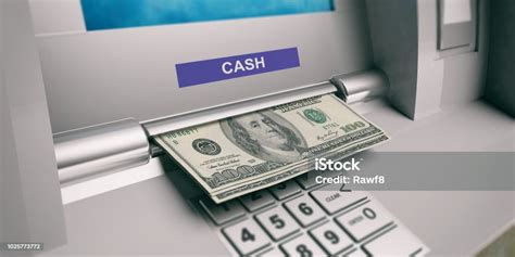 Atm 기계에서 달러입니다 3 차원 일러스트 레이 션 현금 자동 입출금기에 대한 스톡 사진 및 기타 이미지 현금 자동