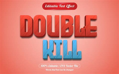 Premium Vector Double Kill Editable Text Effect Games Style