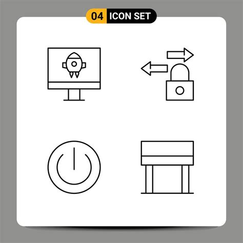 Set Of 4 Modern Ui Icons Symbols Signs For Computer Gadgets Data Button Desk Editable Vector