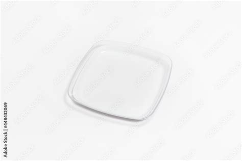 Rectangular Plexiglass Tray Isolated On White Background High Resolution Phototop View Mock