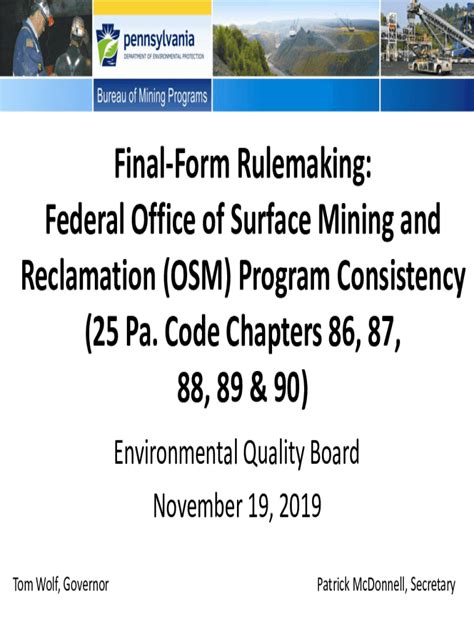 Fillable Online Files Dep State Pa Final Form Rulemaking Federal Office Of Surface Mining
