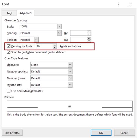 Set Character Spacing For Selected Text In Message Body
