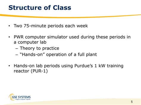 Proposal For A Nuclear Reactor Operations Course At Purdue University Ppt