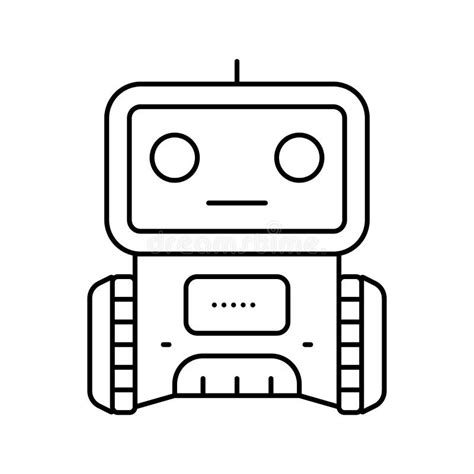 Smart Robot Line Icon Vector Illustration Stock Illustration
