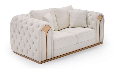 80522 Divani Casa Dosie Modern Beige Fabric Sofa And Loveseat Set By