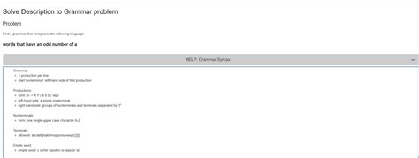 Solved Solve Description To Grammar Problem Problem Find A Chegg