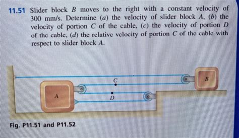 Solved 11 51 Slider Block B Moves To The Right With A Chegg Com