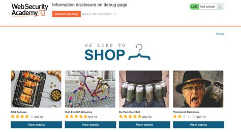 Portswiggers Information Disclosure On Debug Page Walkthrough