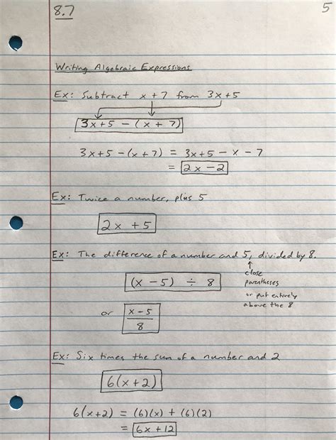 Professor Frank S Math Blog 8 7 Simplifying Expressions Notes