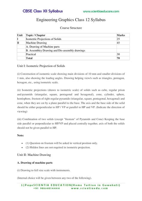 Class 12 Engineering Graphics Syllabus Cbse Online Learning Platform