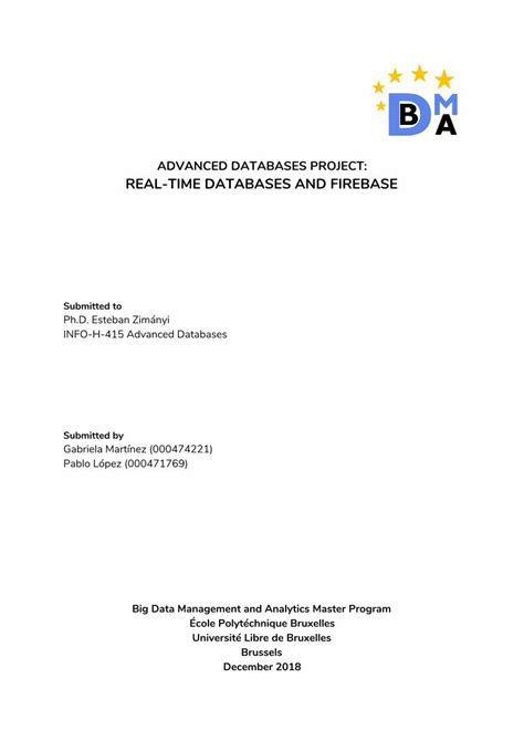 Pdf Advanced Databases Project Real Time Databases And · Real Time Databases And Firebase