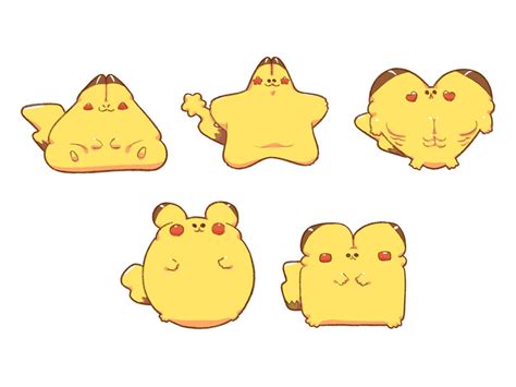 Pikachu In Different Shapes R Procreate