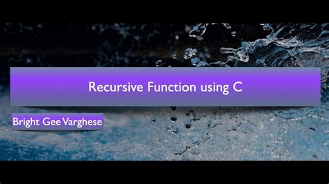 Recursion Using C Programming Youtube