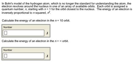Solved In Bohrs Model Of The Hydrogen Atom Which Is No