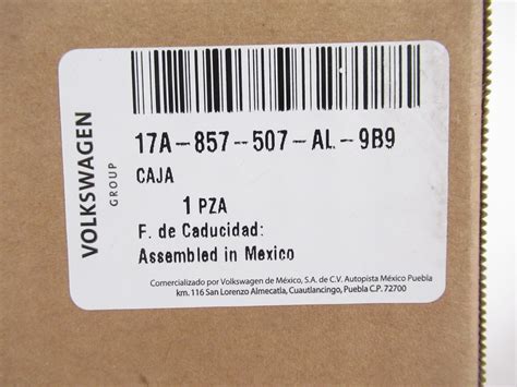 Genuine Oem Volkswagen 17a 857 507 Al 9b9 Driver Side Mirror Housing
