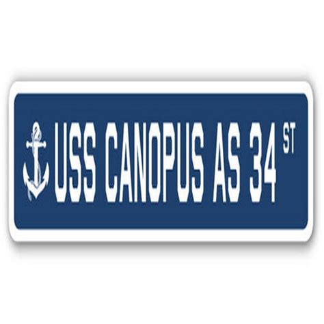 Uss Canopus As 34 Street Sign Us Navy Ship Veteran Sailor T