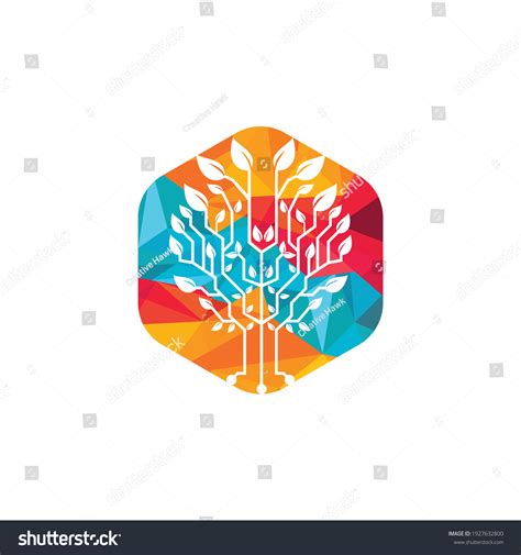 Tech Tree Vector Logo Design Template Stock Vector Royalty Free Shutterstock