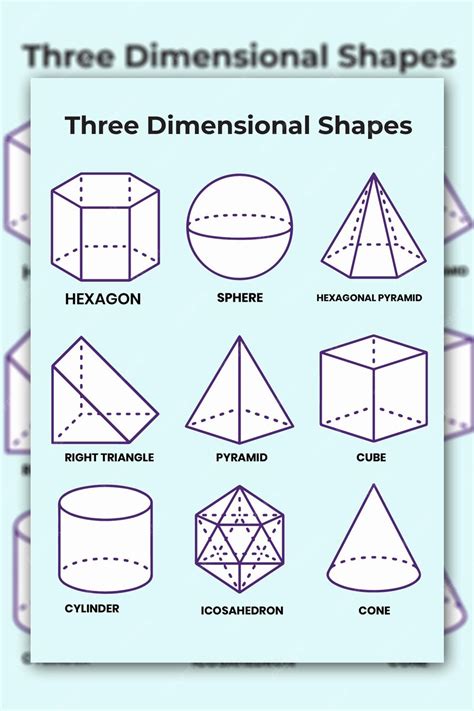 Premium Vector Purple Threedimensional Shapes Classroom Worksheet
